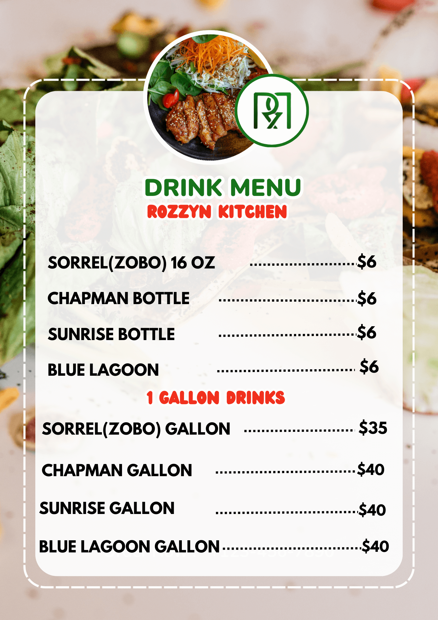 menu – Rozzyns Kitchen